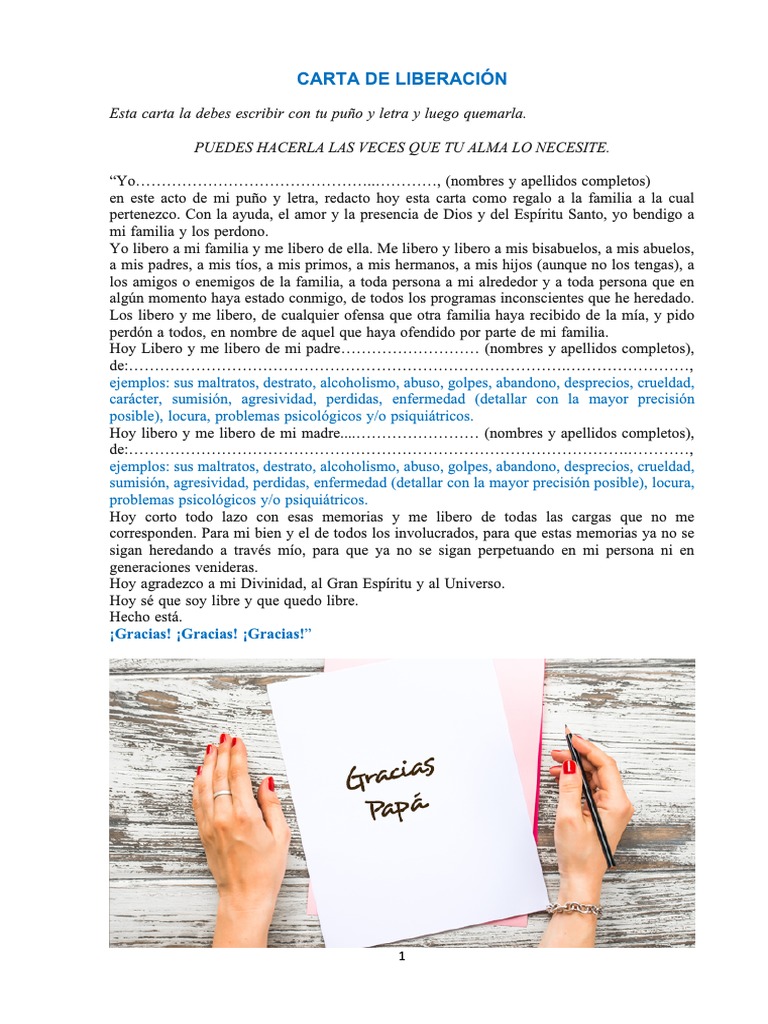 3 Carta de Liberacion Linaje Paterno | PDF