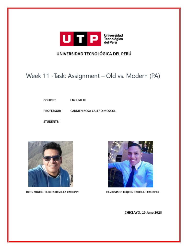 Week06-Task Assignment-old vs Modern - Elvis y Rudy | PDF