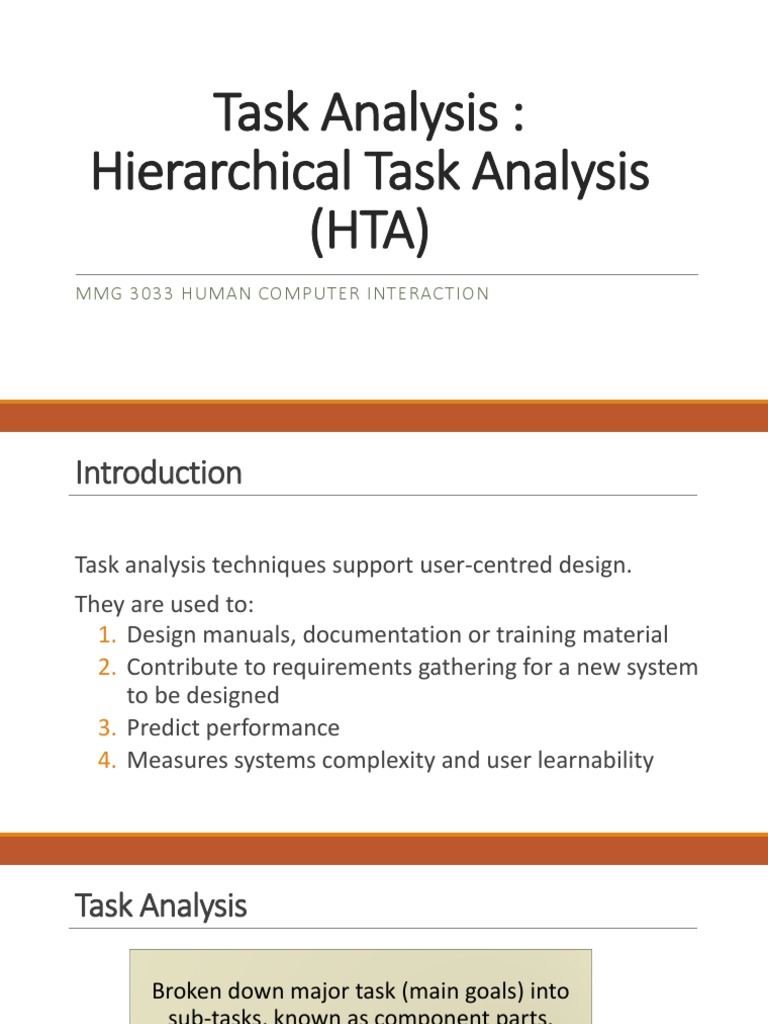Hierarchical Task Analysis in HCI | PDF | Career & Growth | Art