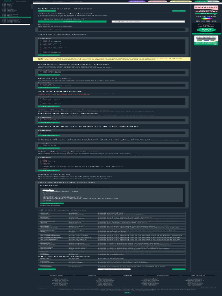 CSS Pseudo-Classes | PDF