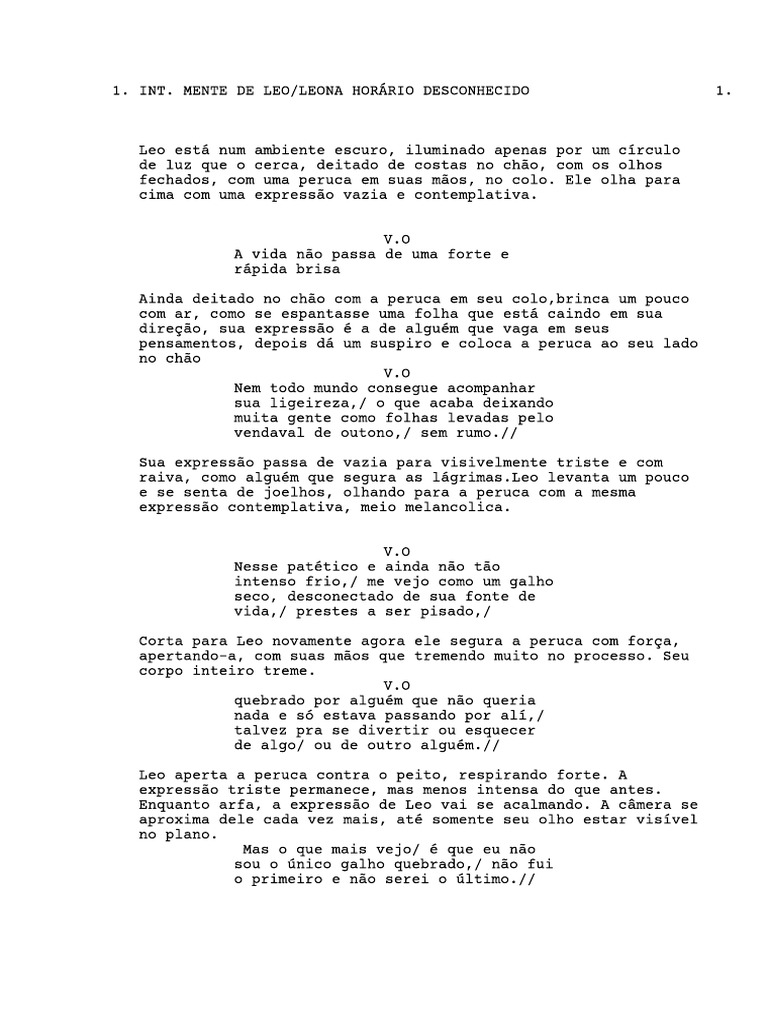 Roteiro Monólogo | PDF