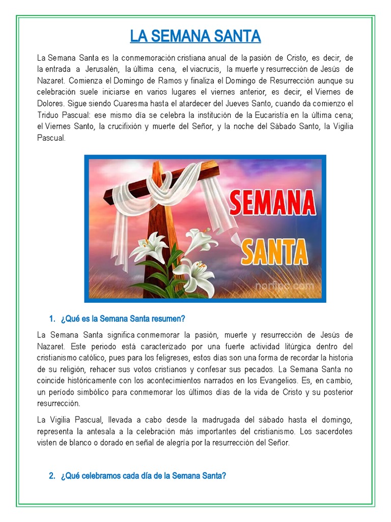 La Semana Santa | PDF | Pascua de Resurrección | Prestado