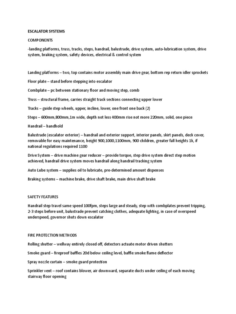 Escalator Systems | PDF