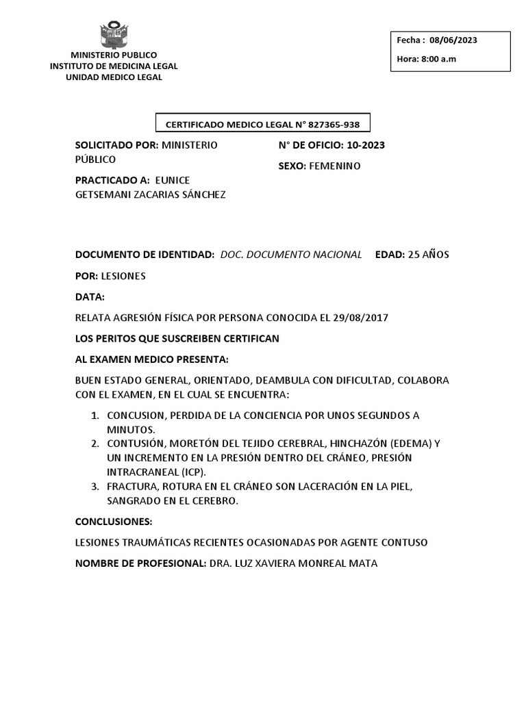 MODELO_CERTIFICADO_MEDICO_LEGAL | PDF