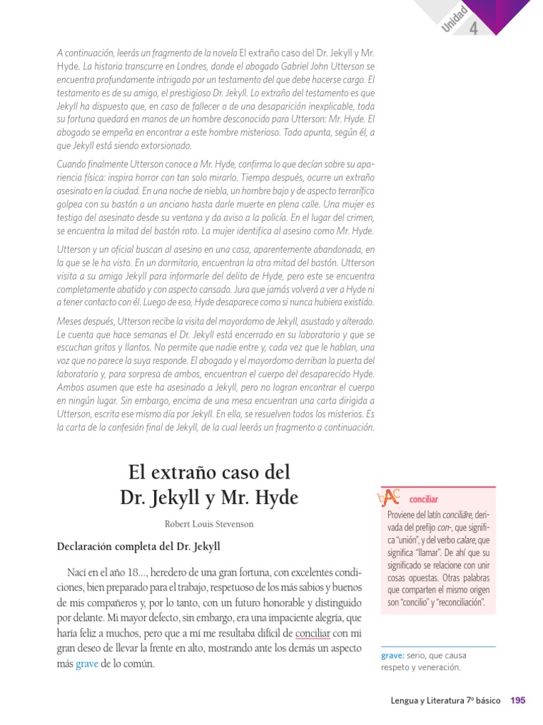 7° Fragmento Dr. Jekyll y Mr. Hyde | PDF | Extraño caso del Dr. Jekyll ...