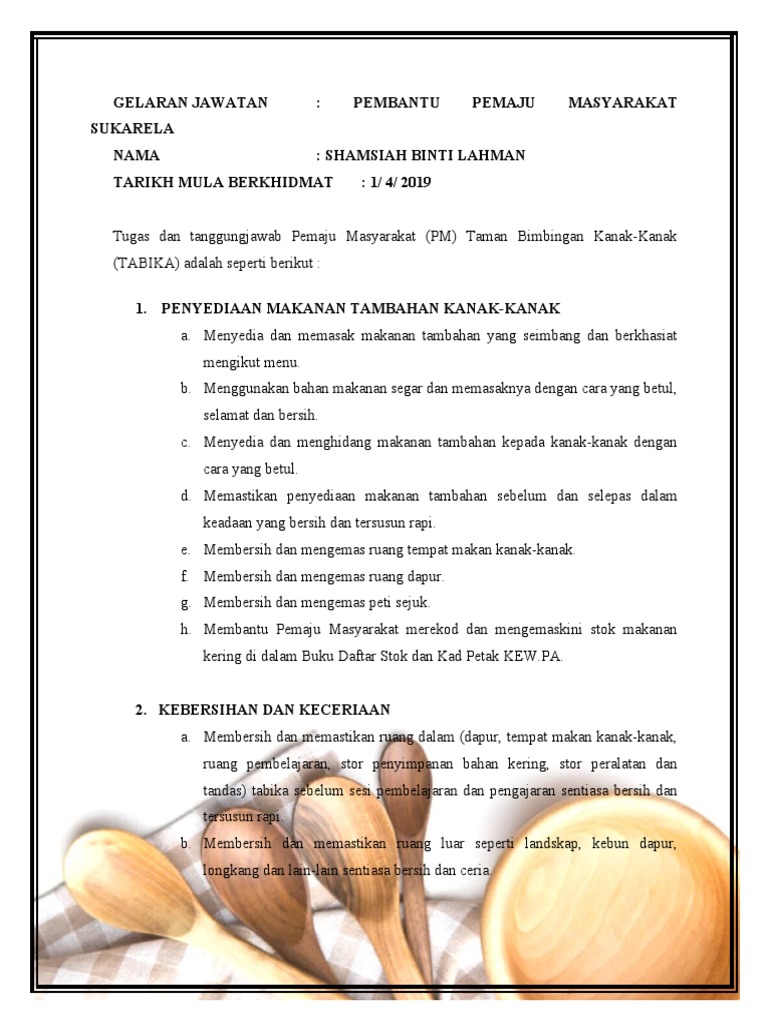 SENARAI TUGAS PPMS | PDF