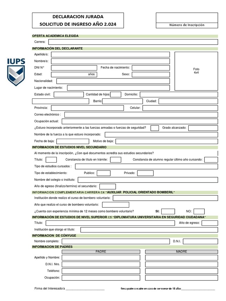 Declaracion jurada ingreso 2024 | PDF