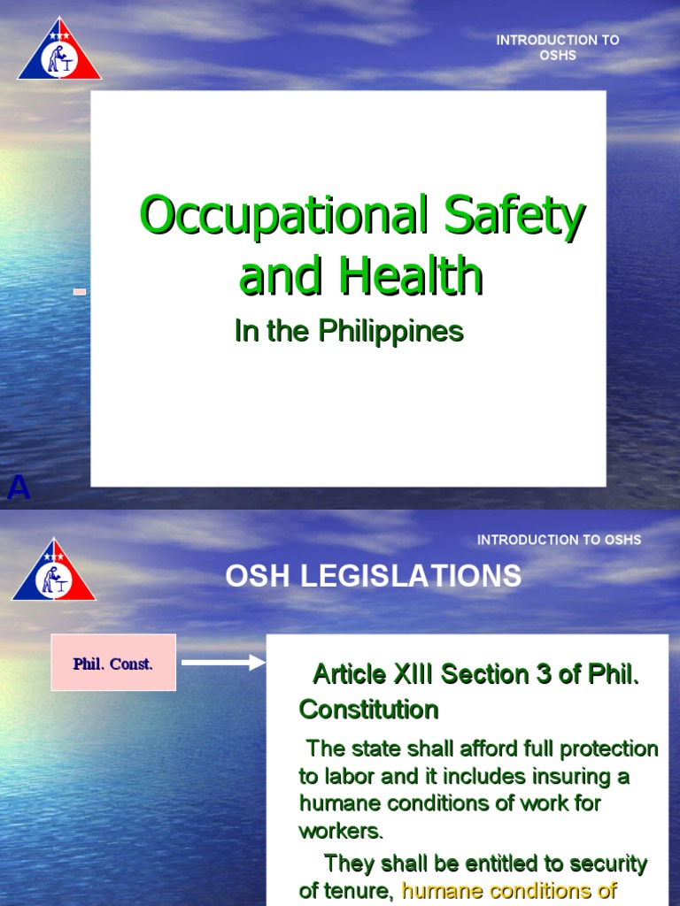 Osh in The Philippines | PDF | Occupational Safety And Health | Safety