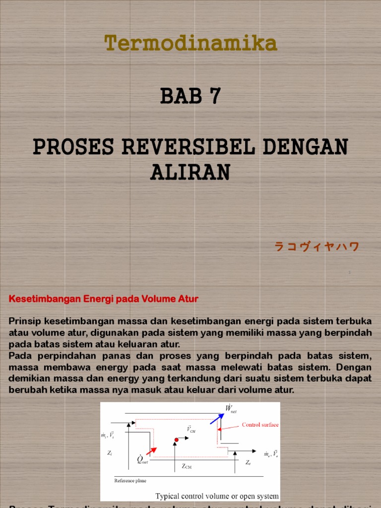 Bab 7 - Proses Reversibel Dengan Aliran | PDF