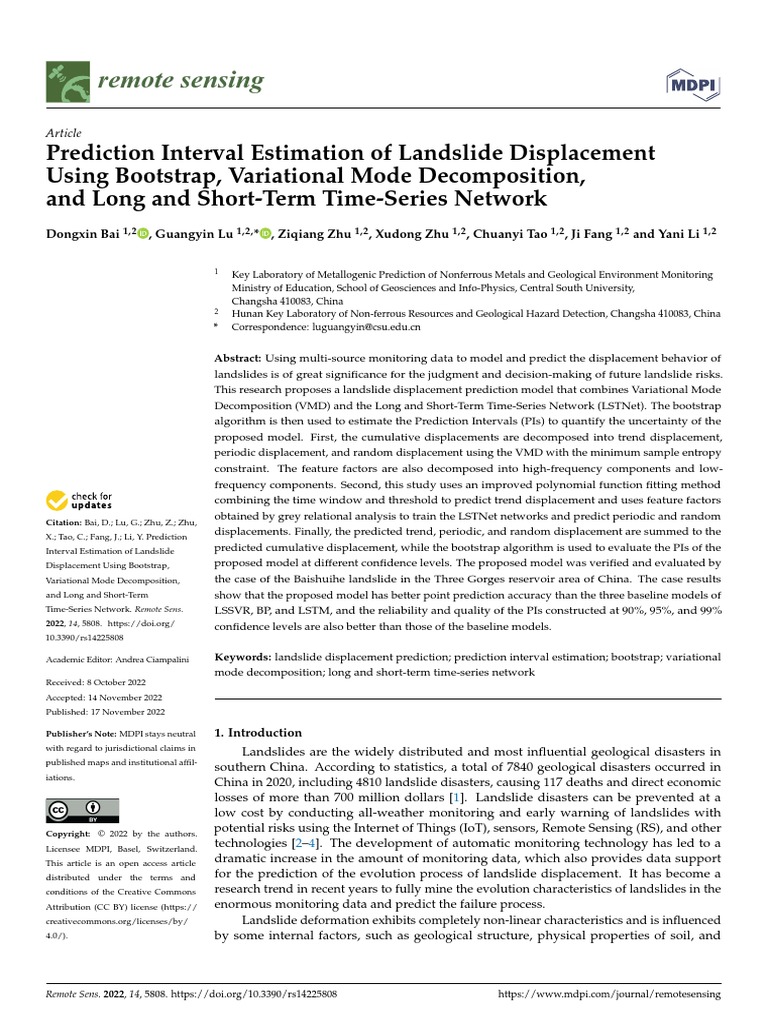 96 1 Prediction Interval Estimation Of Landslide Displacement Using Bootstrap Variational Mode