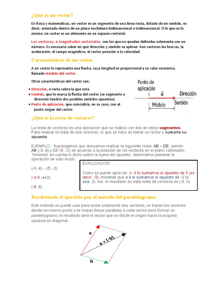 Resta de Vectores | PDF | Vector Euclidiano | Geometría
