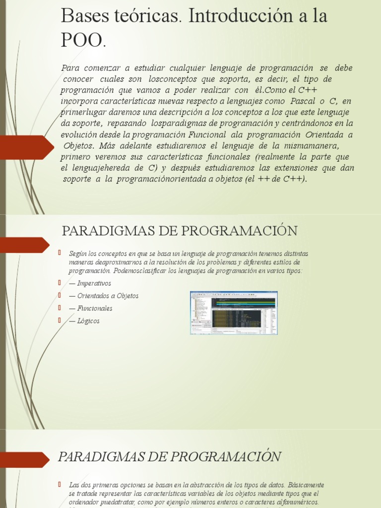 Bases Teóricas | PDF | Lenguaje de programación | Objeto (informática)