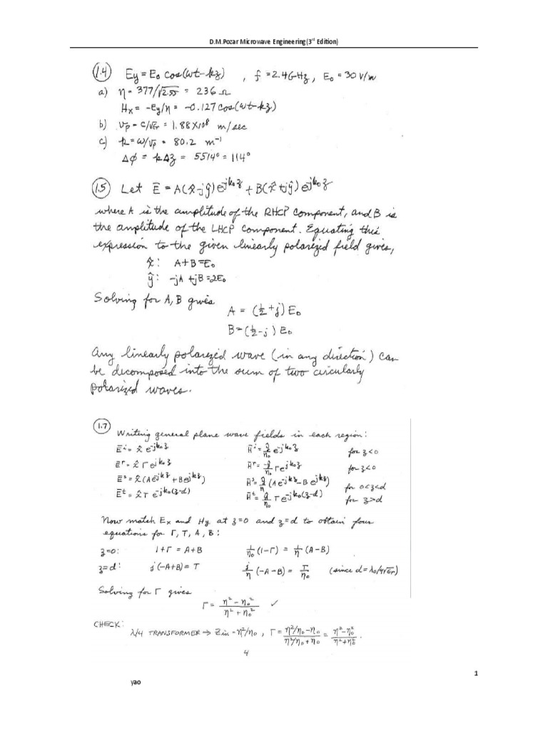 Microwave Engineering by D.M. Pozar | PDF | Science & Mathematics
