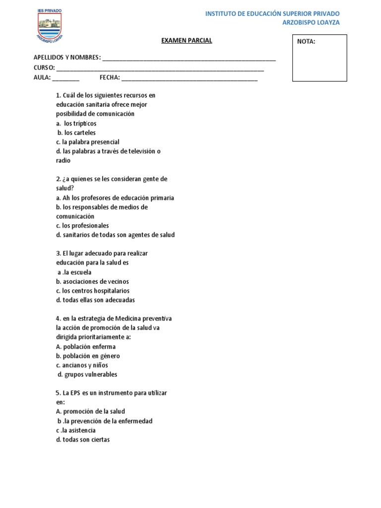 Formato Examen Nuevo (4 | PDF
