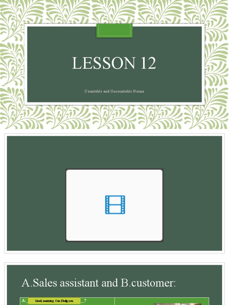 Lesson 12 - Countable and Uncountable Nouns | PDF | Cuisine | Food And ...