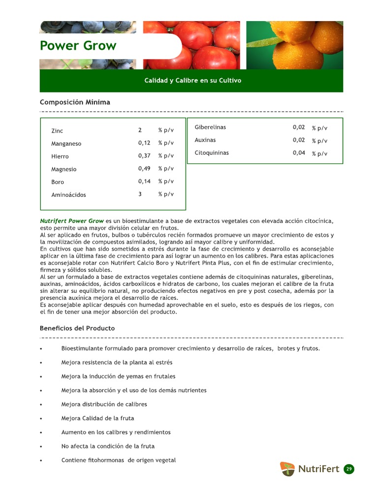 Power Grow Ficha Tecnica | PDF