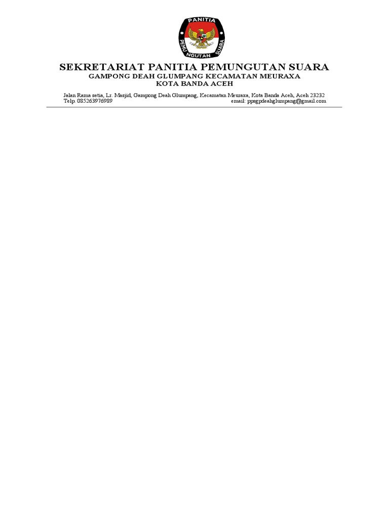 Kop Surat Sekretariat PPS | PDF