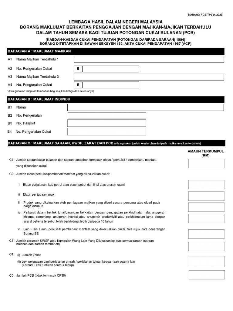 Borang_TP3_2023 | PDF