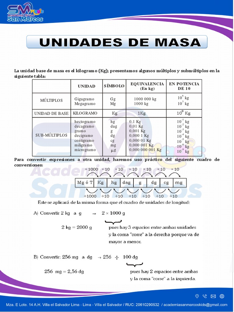 Unidades de Masa | PDF
