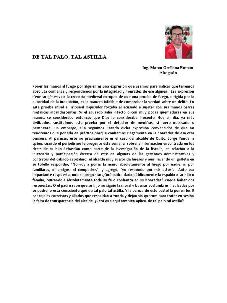 COLUMNA. de Tal Palo Tal Astilla | PDF