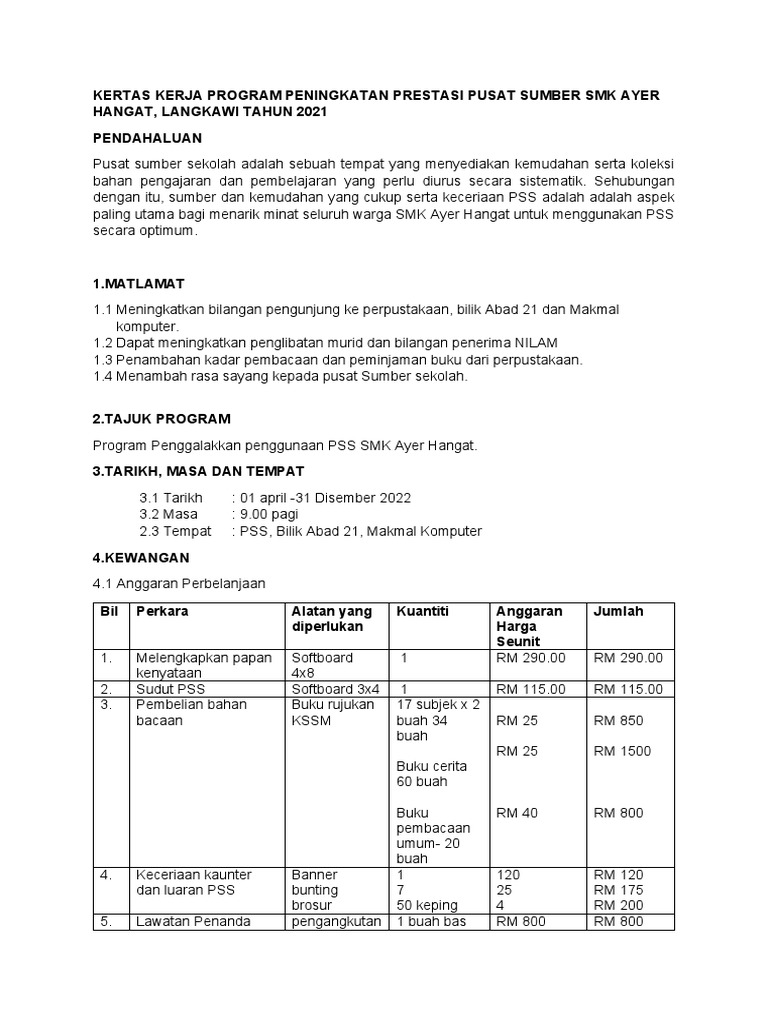 Kertas Kerja PSS | PDF | Griya & Taman