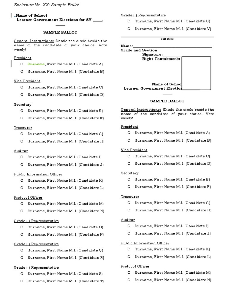 Enc.10 Sample Ballot | PDF | Elections | Government