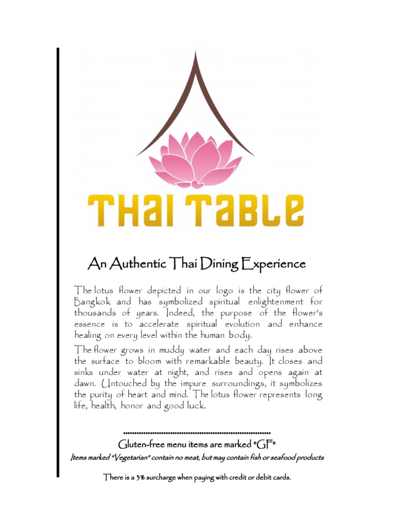Authentic Thai Dining Menu Options | PDF | Thai Cuisine | Curry