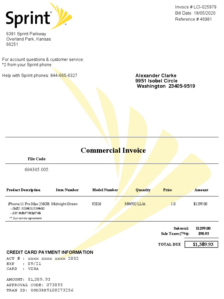 Invoice 11 Pro Max | PDF