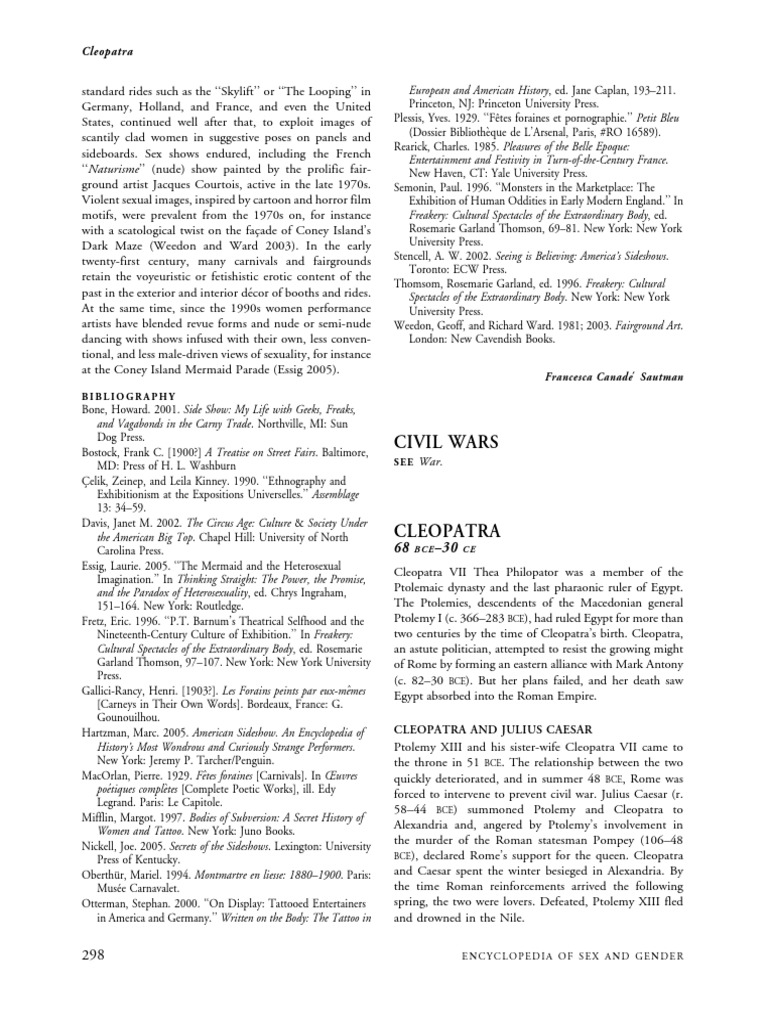 Encylopedia of Sex and Gender - Cleopatra | PDF