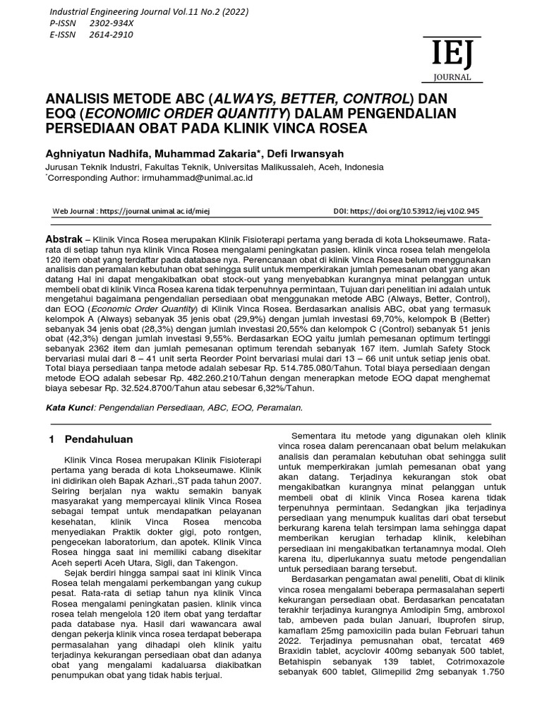Refrensi TA (2022) Klinik Vinca Rosea | PDF