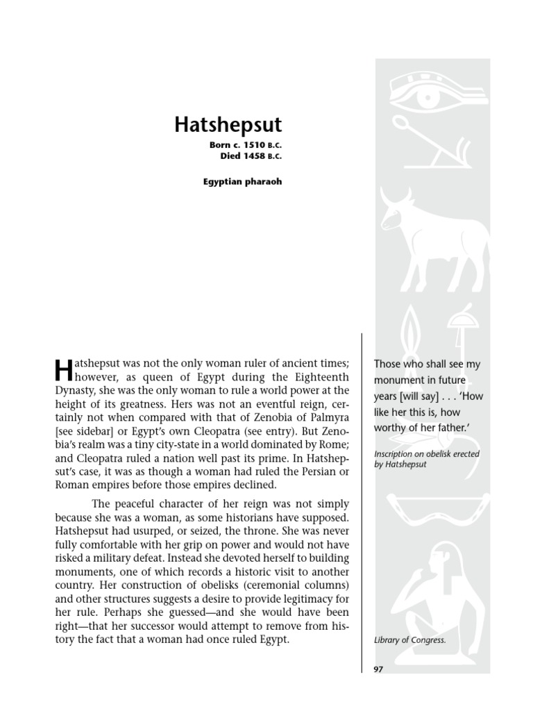 Ancient Civilisations Reference Library - Hatshepsut | PDF | Hatshepsut ...
