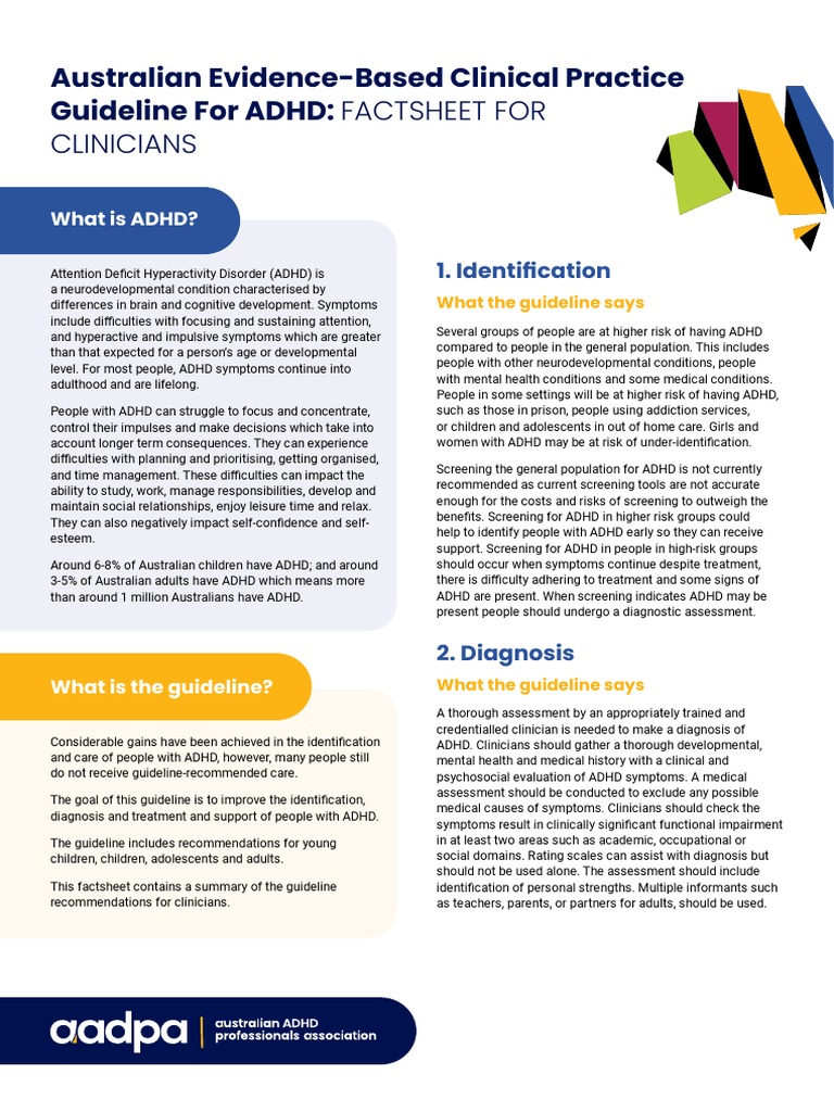 ADHD Factsheet Clinicians | PDF | Attention Deficit Hyperactivity ...
