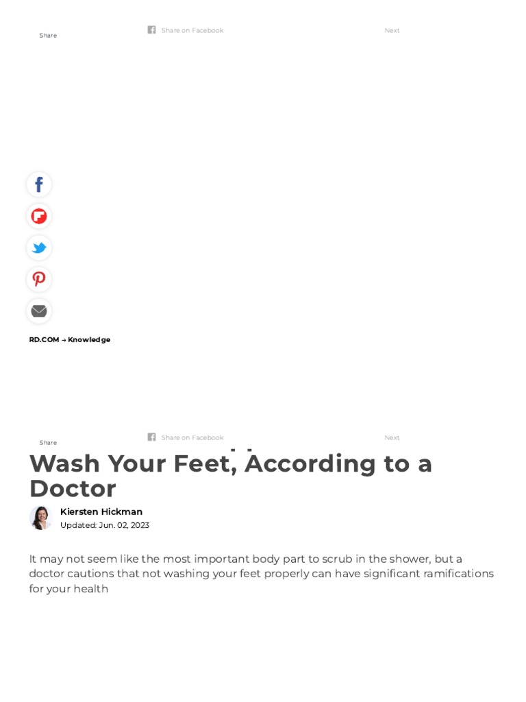 What Happens If You Dont Wash Your Feet A Doctor Explains Pdf