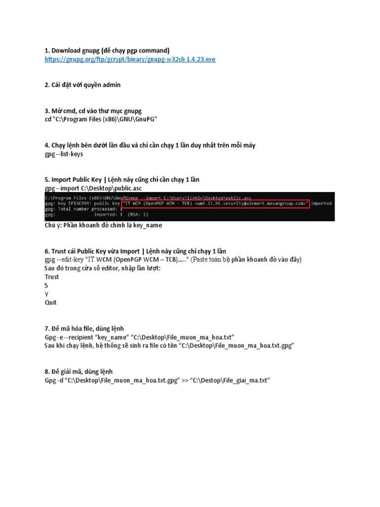 Hướng dẫn mã hóa pgp | PDF