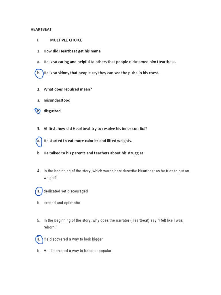 Heartbeat Story Practice Pdf