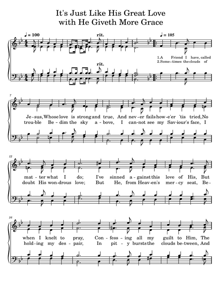 175_Its_Just_Like_His_Great_Love and he giveth more grace | PDF