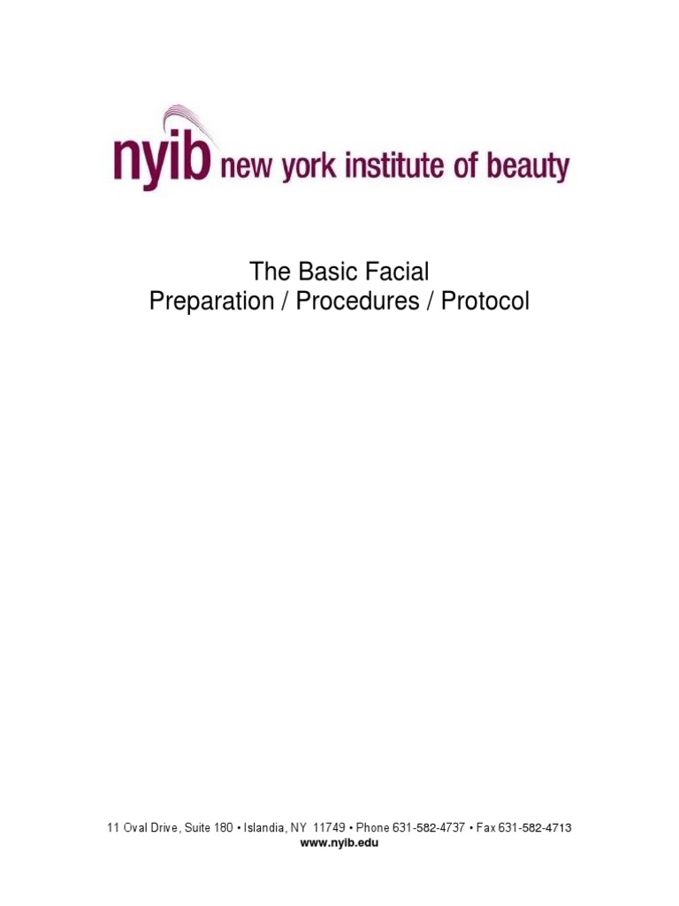 The Basic Facial Preparation: Procedures: Protocol | PDF | Career & Growth