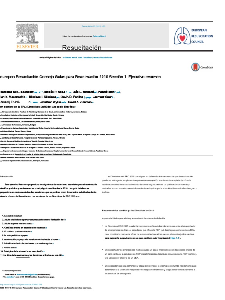 N. 2. ERC - Guidelines | PDF | Reanimación cardiopulmonar | Paro cardíaco