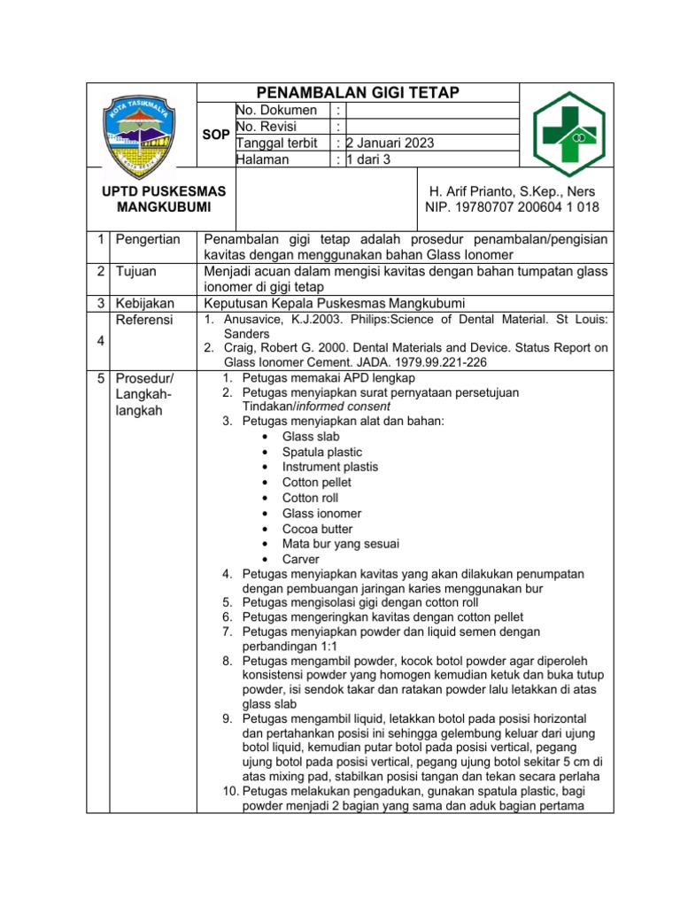Penambalan Gigi Tetap | PDF