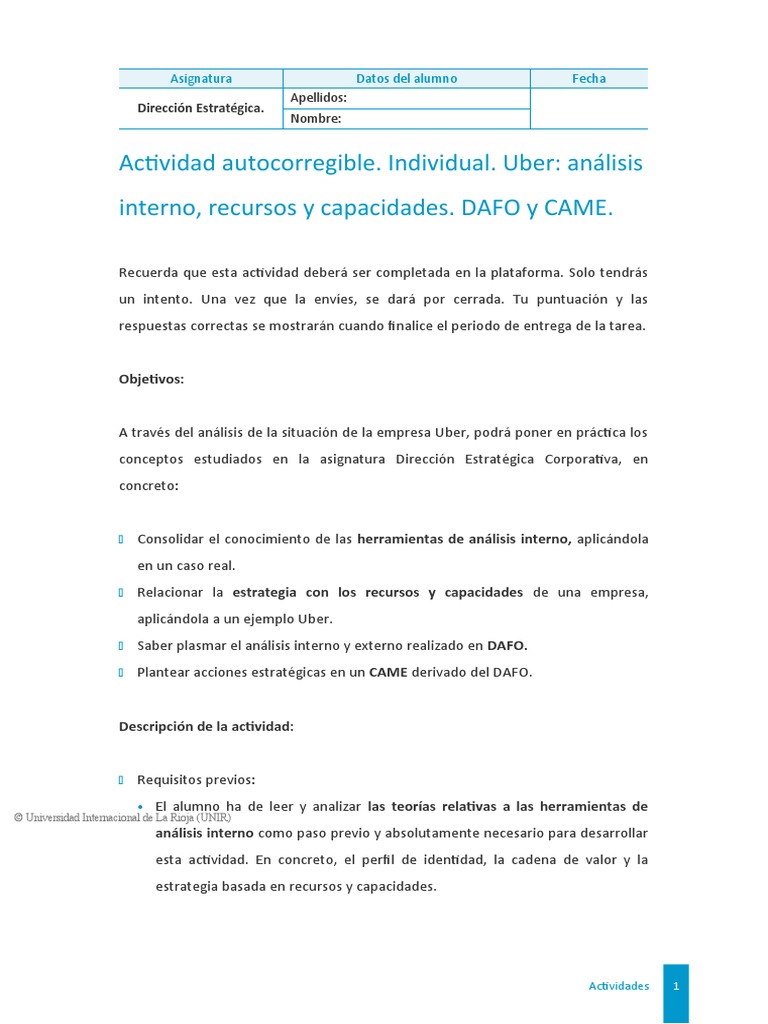 Mexdae01 - Act2 - Caso Uber DAFO CAME - Regular | PDF