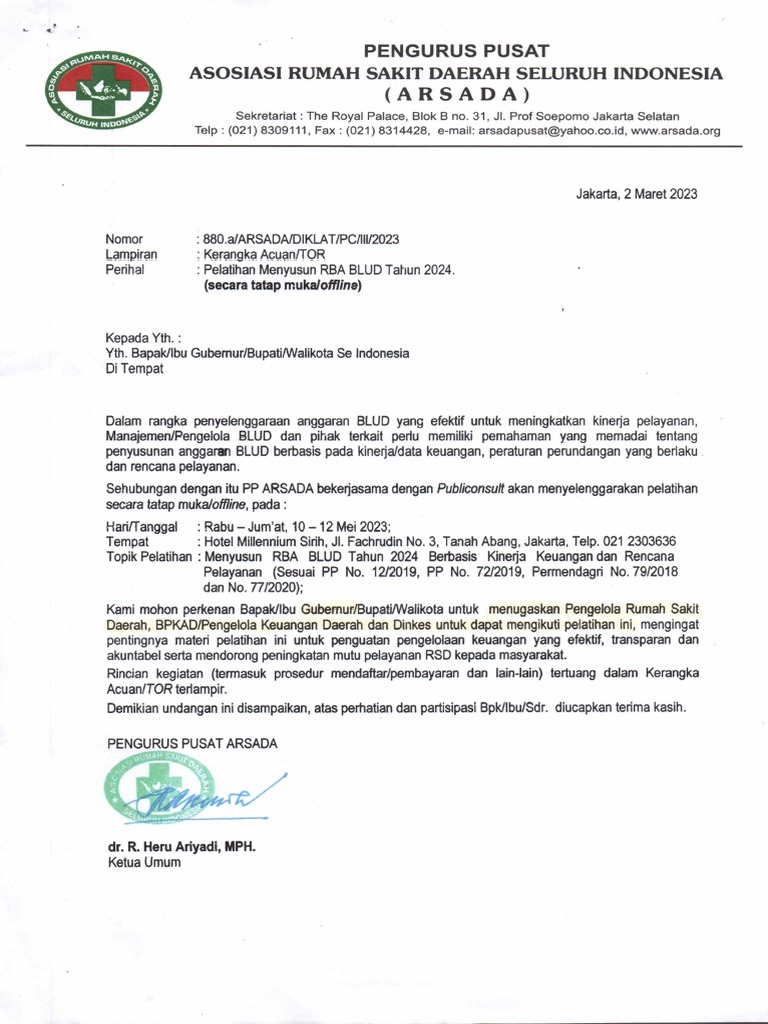 Pelatihan Menyusun RBA BLUD Tahun 2024 | PDF