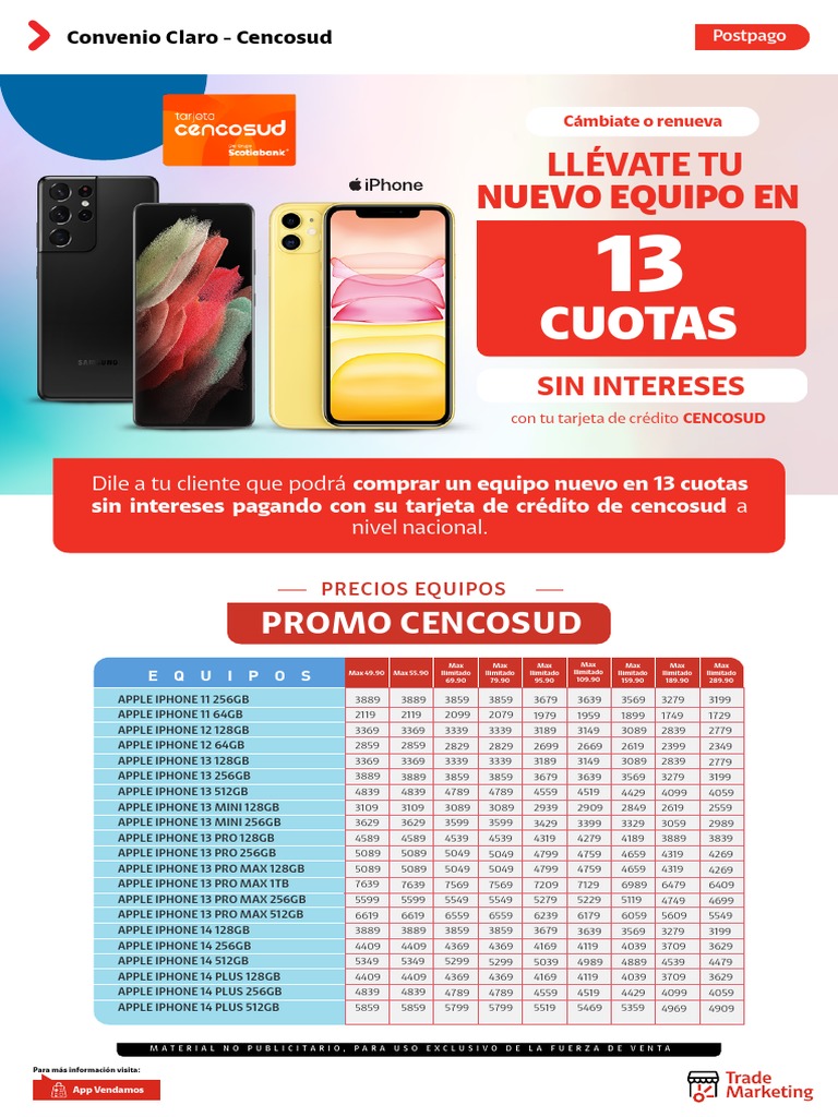 HV - Convenio Claro - Cencosud - Mar | PDF | Equipo de usuario de telecomunicaciones móviles ...