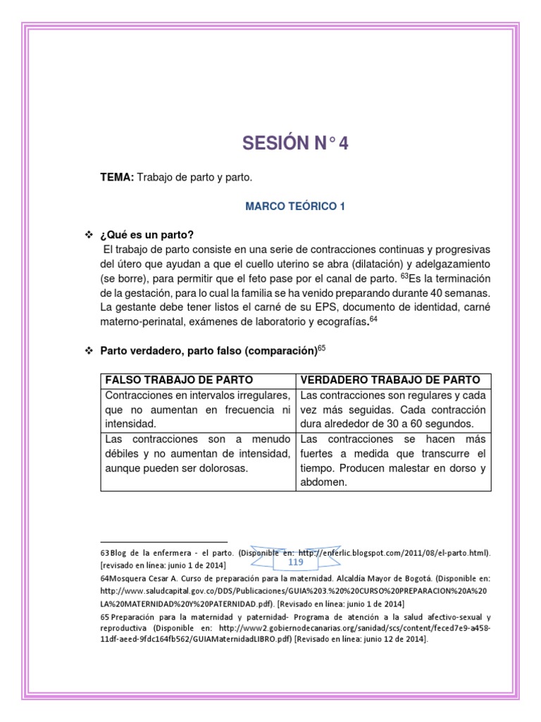 Trabajo de Parto: Etapas y Cuidados | PDF