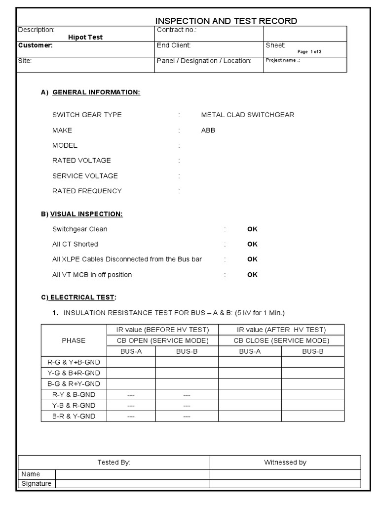 2) VT Report Test Format | PDF | Power (Physics) | Electrical Equipment