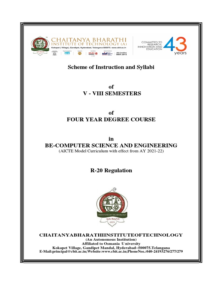 R20-BE (CSE) - V-VIII-Semesters-Syllabus-without Matrix-Final-23-06-22 | PDF | Process ...