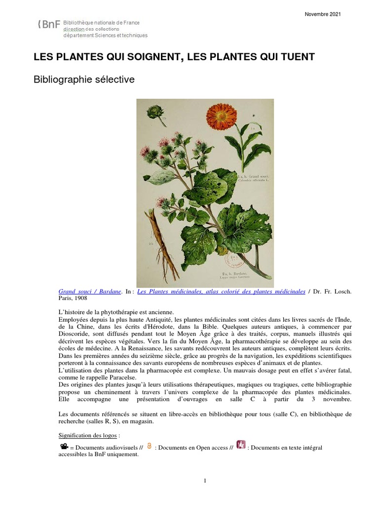 Les Plantes Qui Soignent, Les Plantes Qui Tuent - Bibliographie | PDF ...