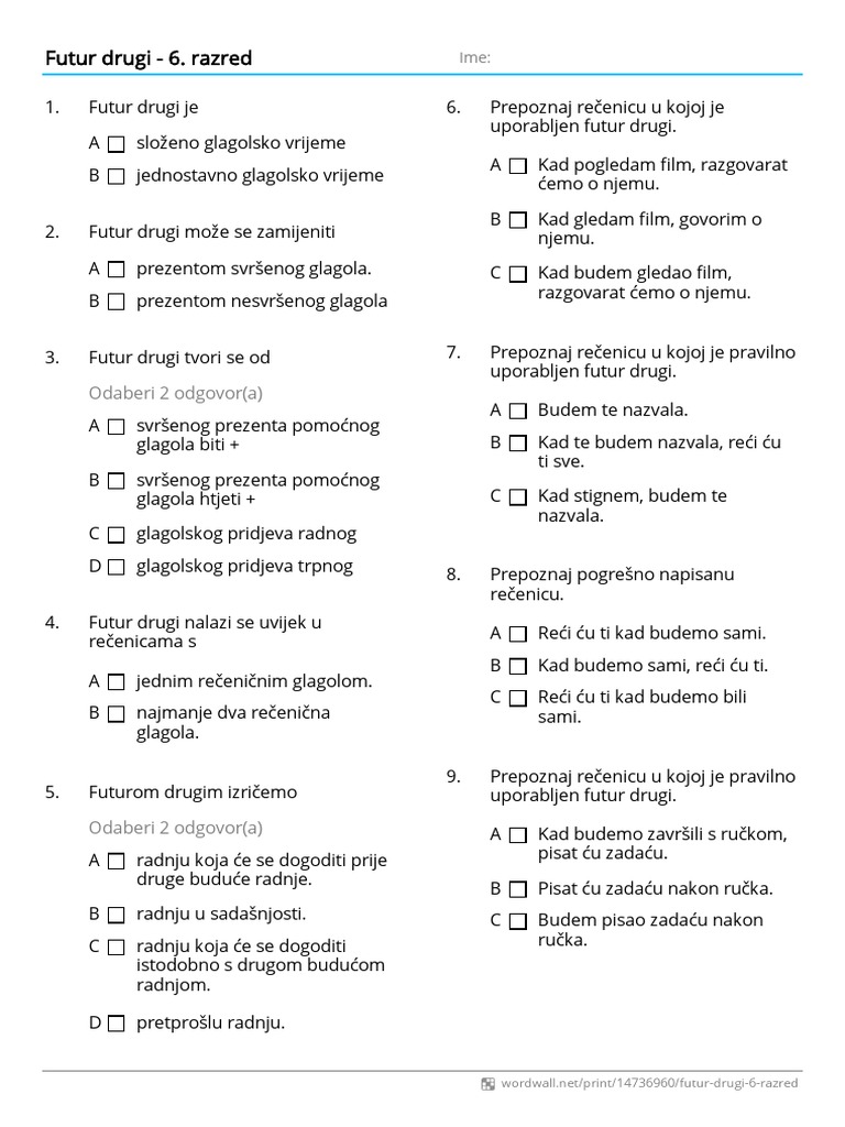 Futur Drugi 6 Razred | PDF
