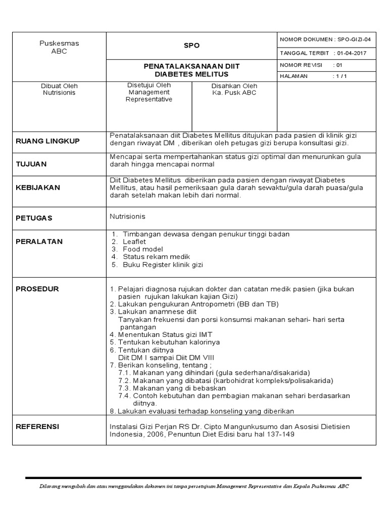 Penatalaksanaan Diit DM | PDF