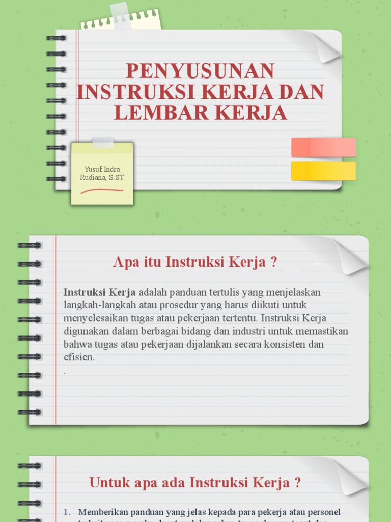 Penyusunan Instruksi Kerja Dan Lembar Kerja | PDF