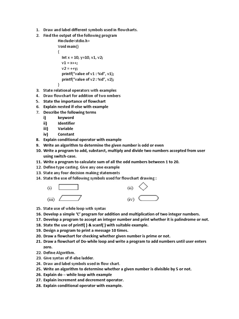 Short Questions C Programming Pdf